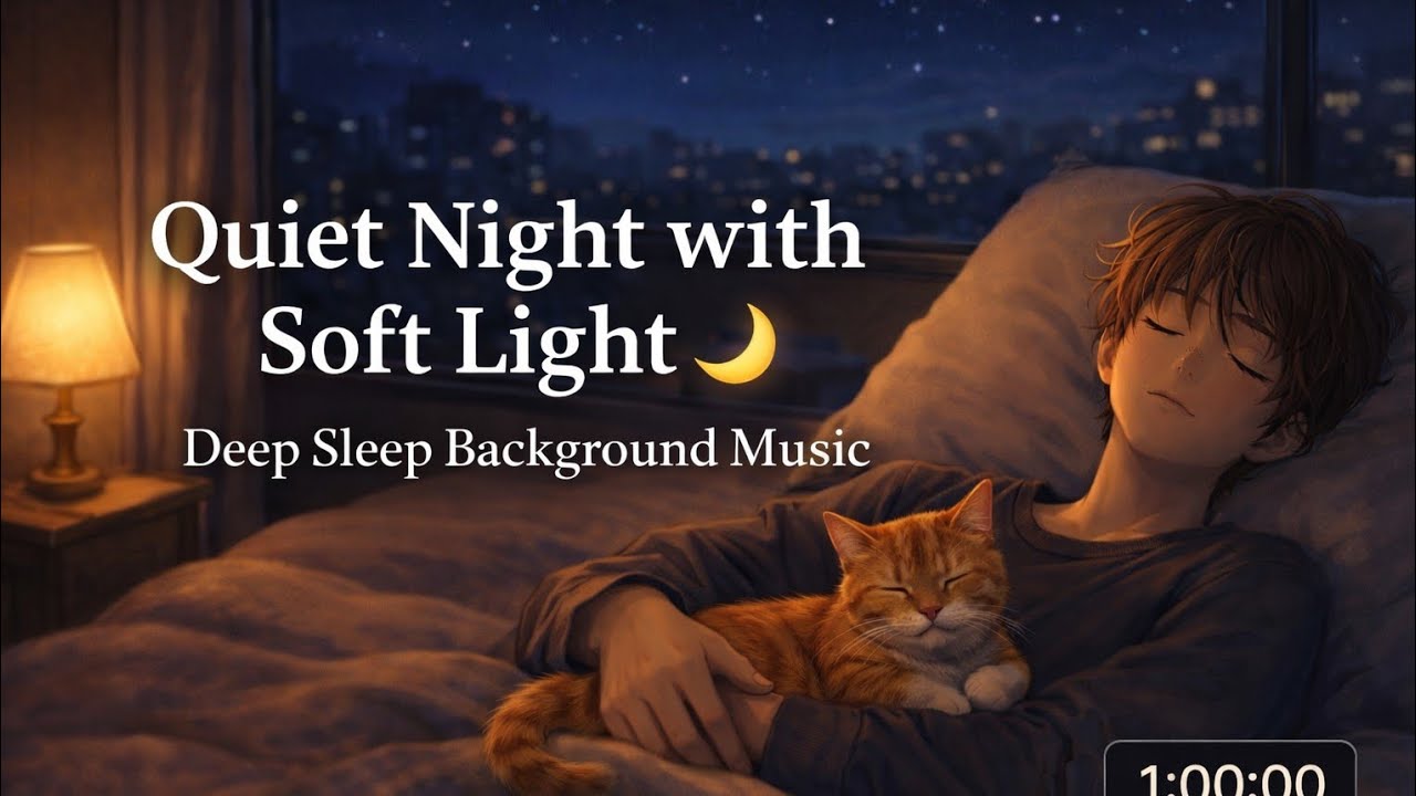 Quiet Night with Soft Light 🌙 | Deep Sleep Background Music - YouTube
