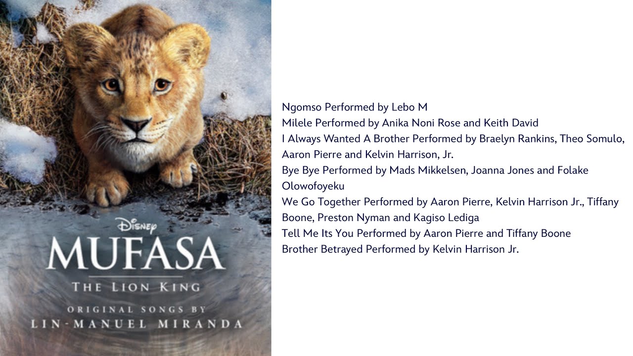 Mufasa: The Lion King | Song names - YouTube