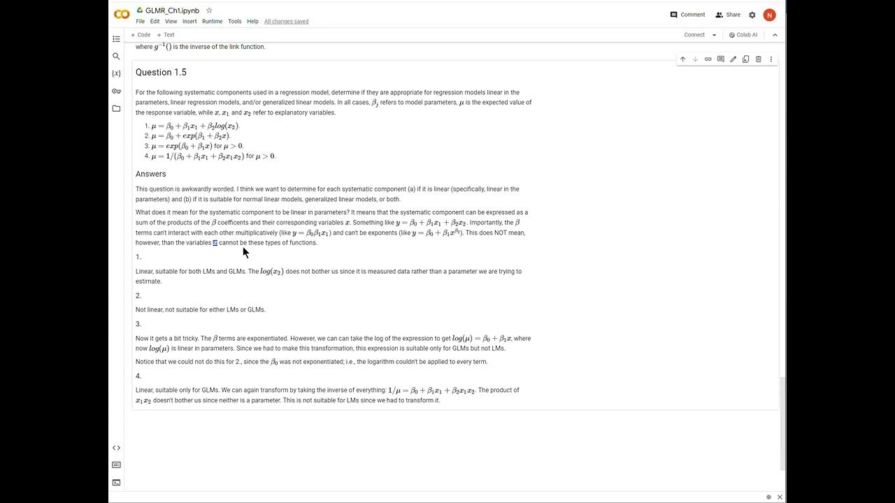 Generalized Linear Models w/ Examples in R, Solution to Problem 1.5 ...