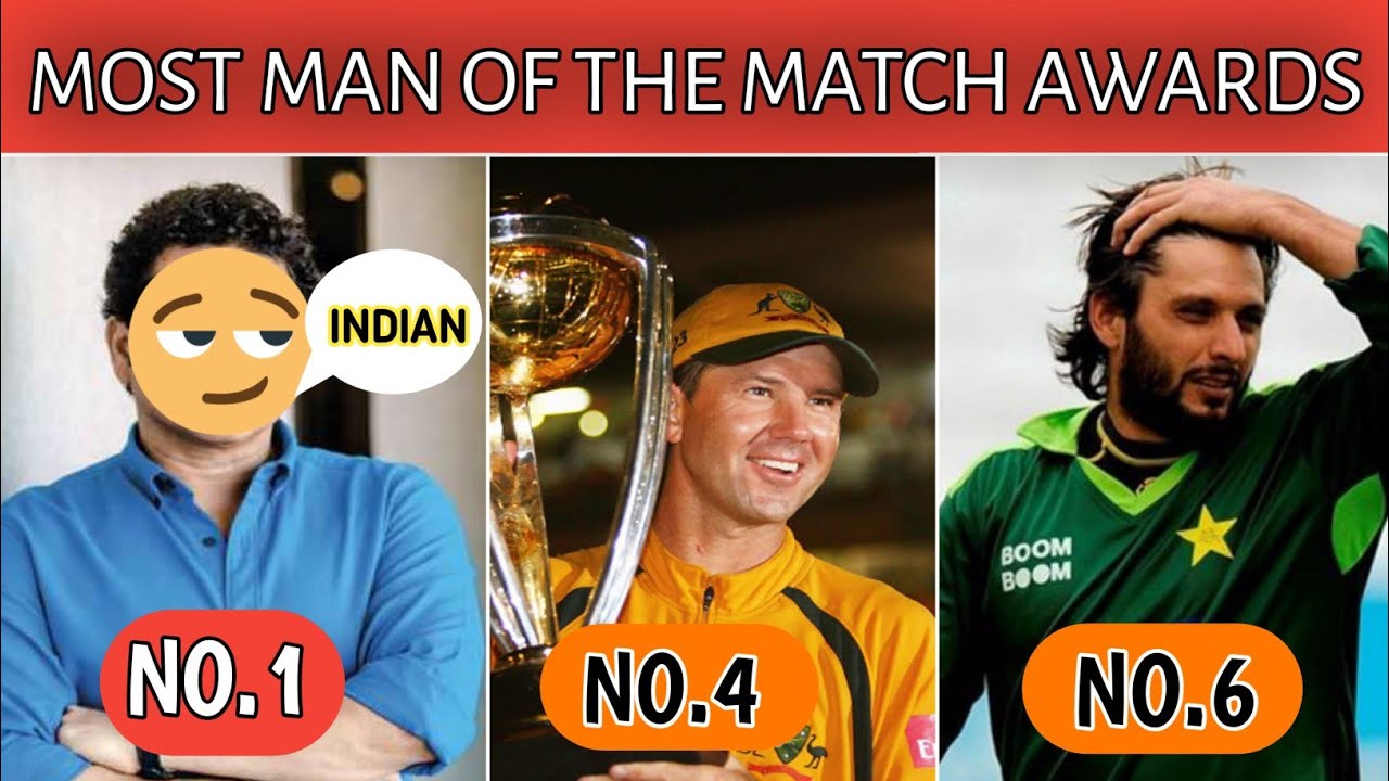 Top 10 Cricketers with Most MOTM Award|Most Man of the Match - YouTube