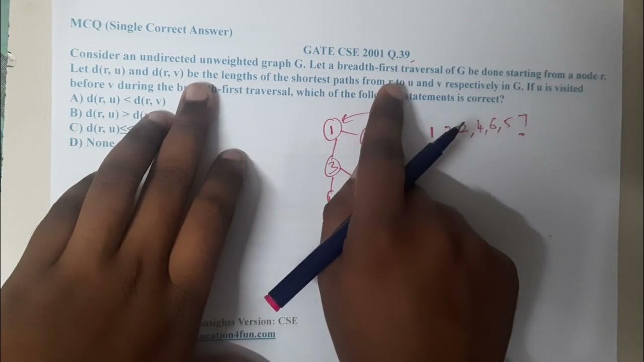 GATE CSE 2001 Q 39 || Graph ||Data Structure || GATE Insights Version: CSE - YouTube
