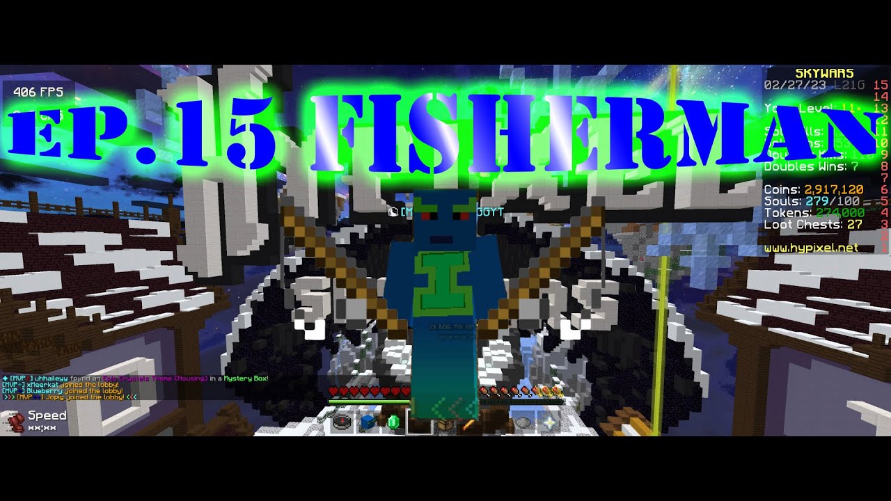 Winning Skywars WITH EVERY KIT IN HYPIXEL! Ep.15 Fisherman - YouTube