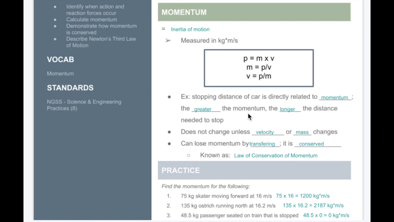 PS.Notes: 3.3 Momentum - YouTube