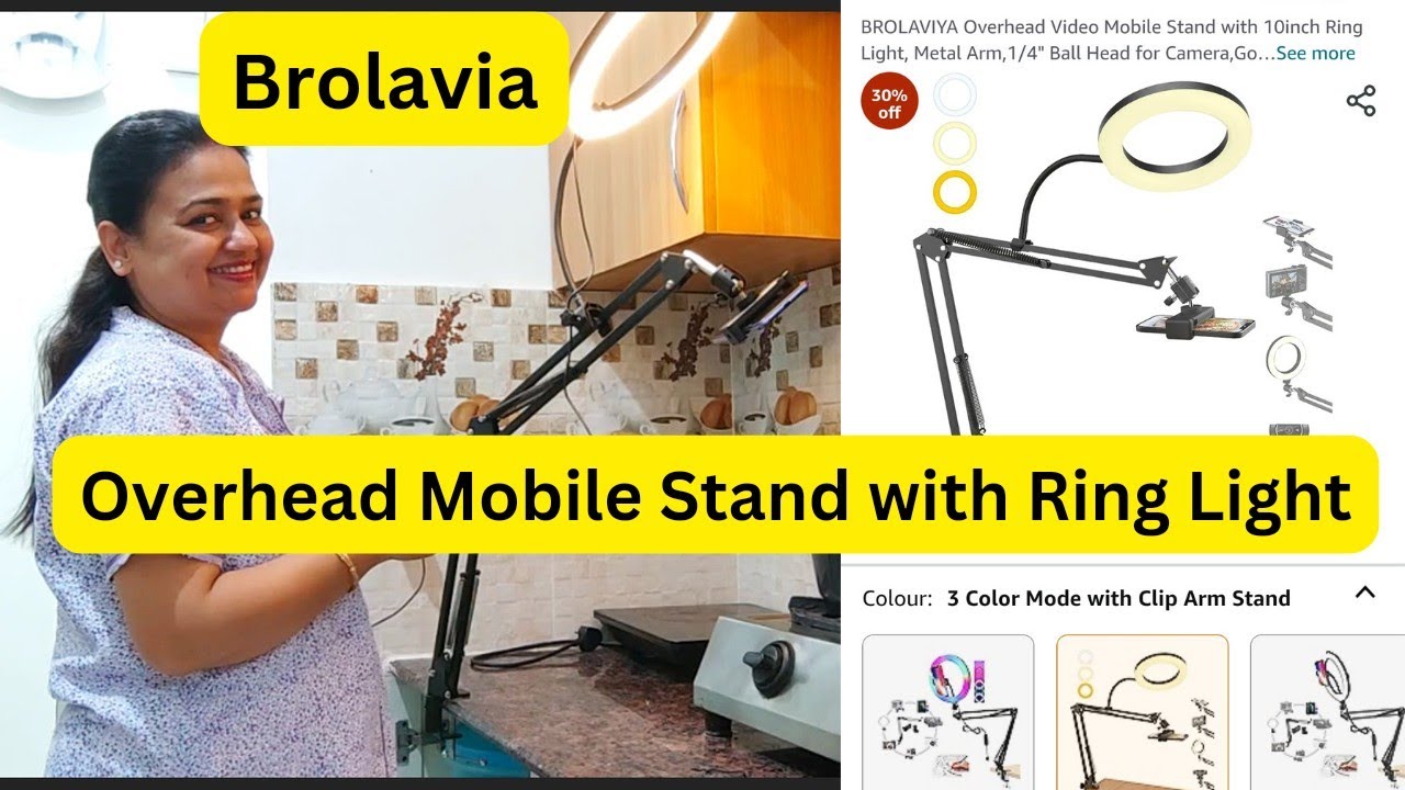 BROLAVIYA Overhead Video Mobile Stand with 10inch Ring Light | How to ...