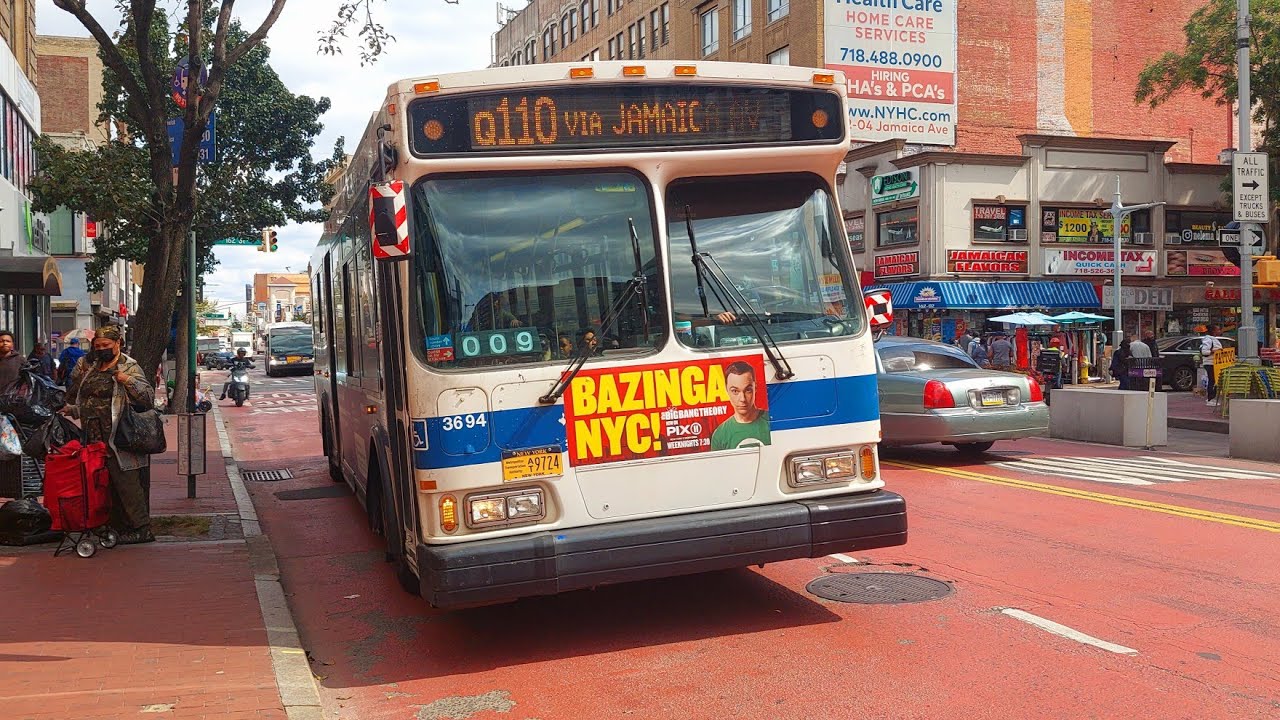 MTA Bus: 2007 Orion OG Hybrid [#3694] Q110 Bus at Jamaica Avenue ...