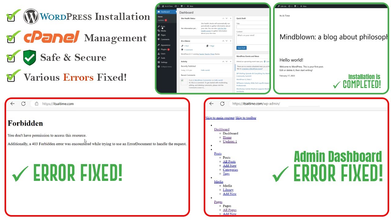 Manually Installing Wordpress On Cpanel Using A Zip File Cpanel Management Fixed Errors 6400