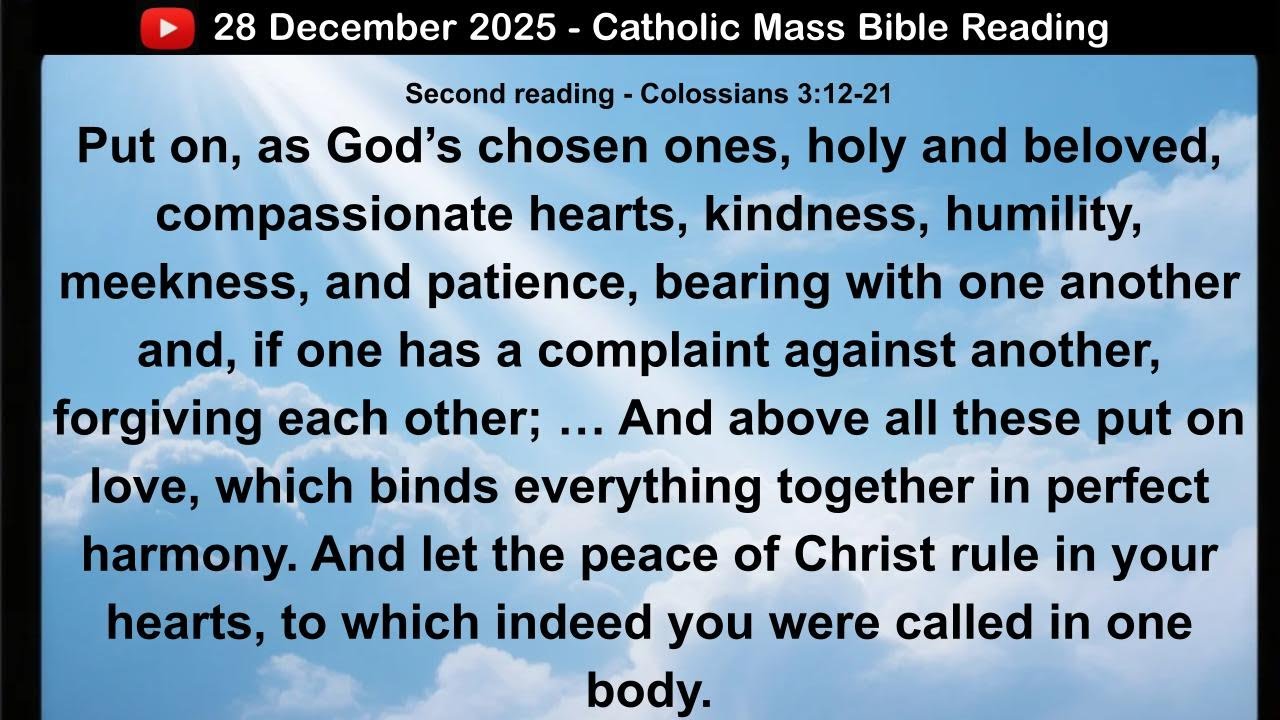 28 December 2025 Catholic Mass Bible Reading - YouTube