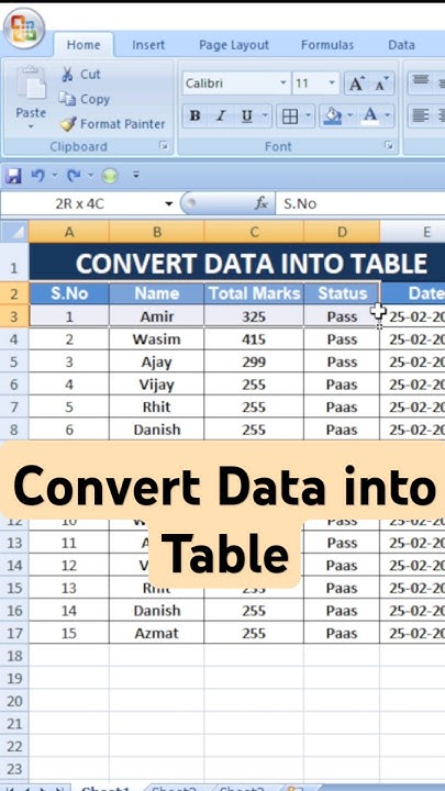 How to Convert Data Into a Table in Excel | Excel Tutorial for ...