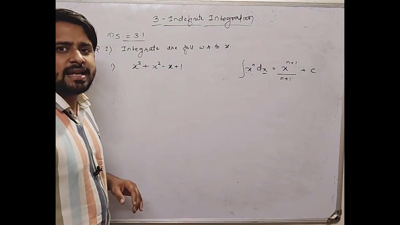 Indefinite integration | (x³+x²-x+1) integrate the following with respect to x - YouTube