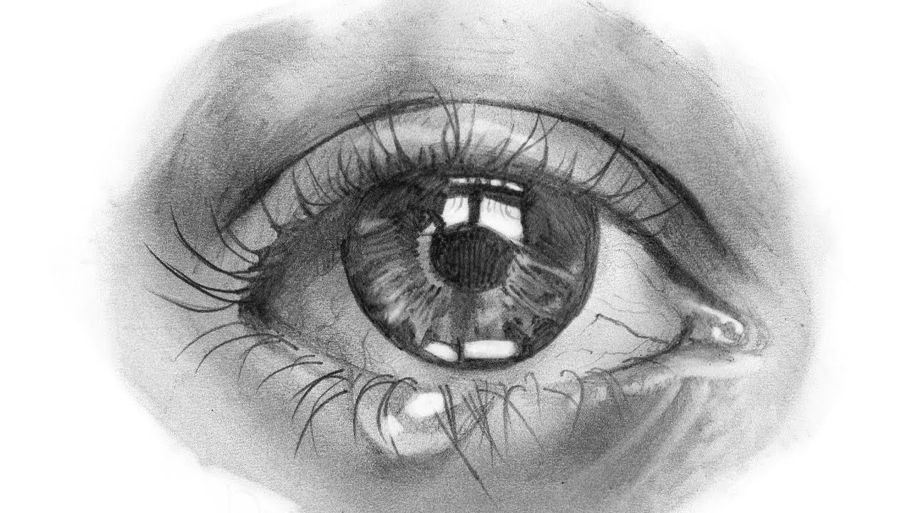 How To Draw an Realistic Eye With Teardrop ┇ For Beginners ┇ EASY WAY ...