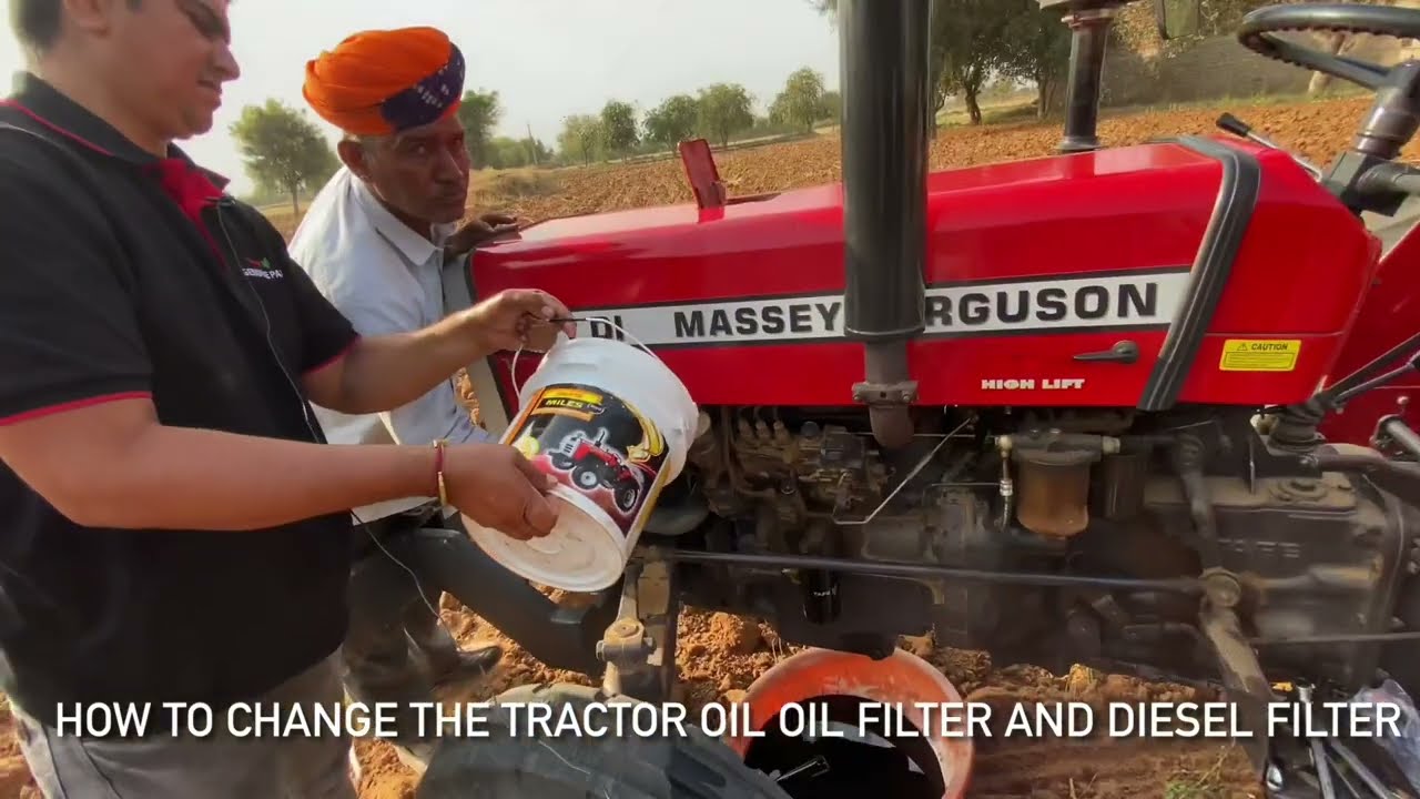Tractor Engine Oil Changing Video In 10 Minutes | Tractor Service At ...
