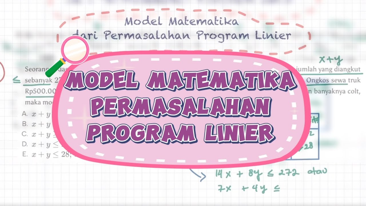 Model Matematika dari Permasalahan Program Linier - YouTube