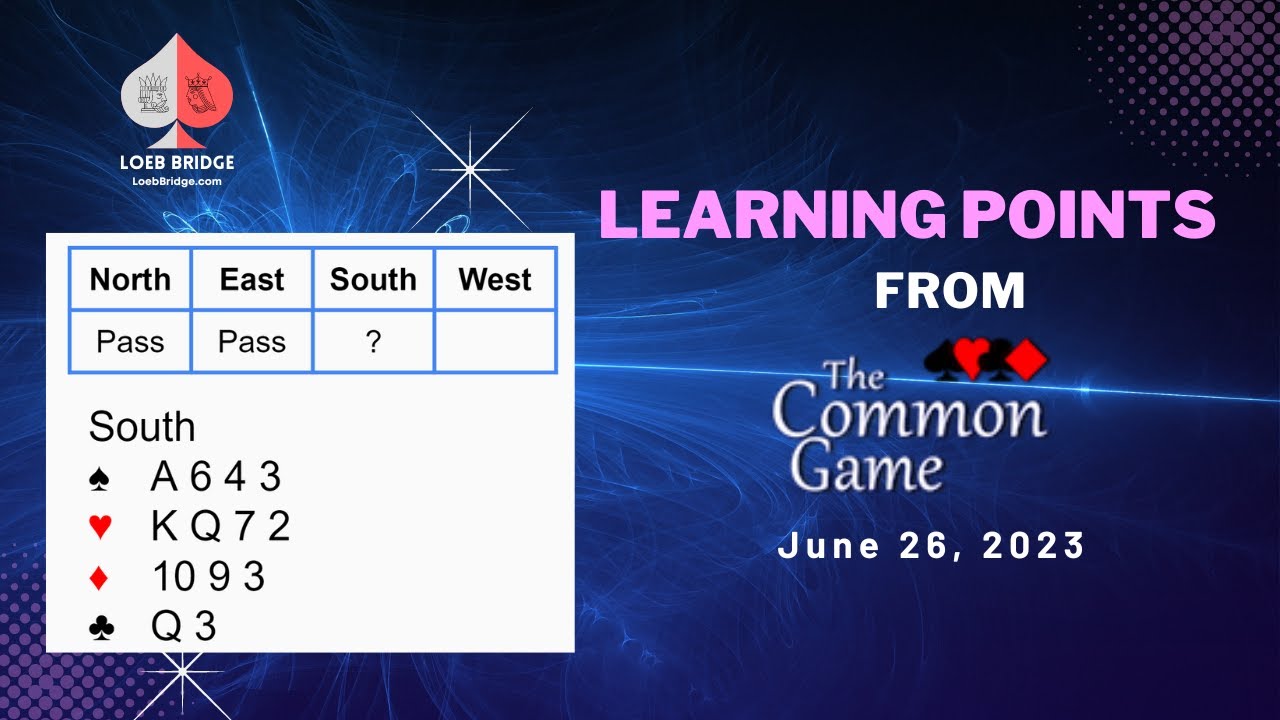 Learning Points from The Common Game, 6/26/23 - YouTube