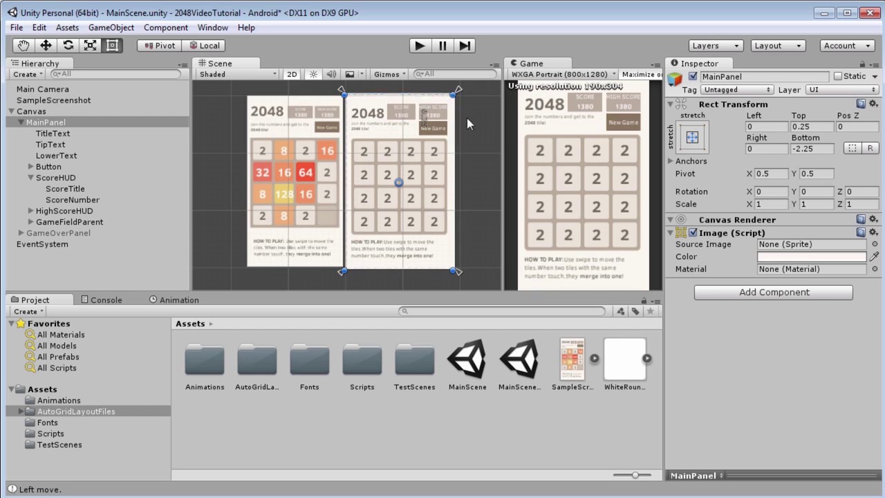 1 Make 2048 by using unity - YouTube
