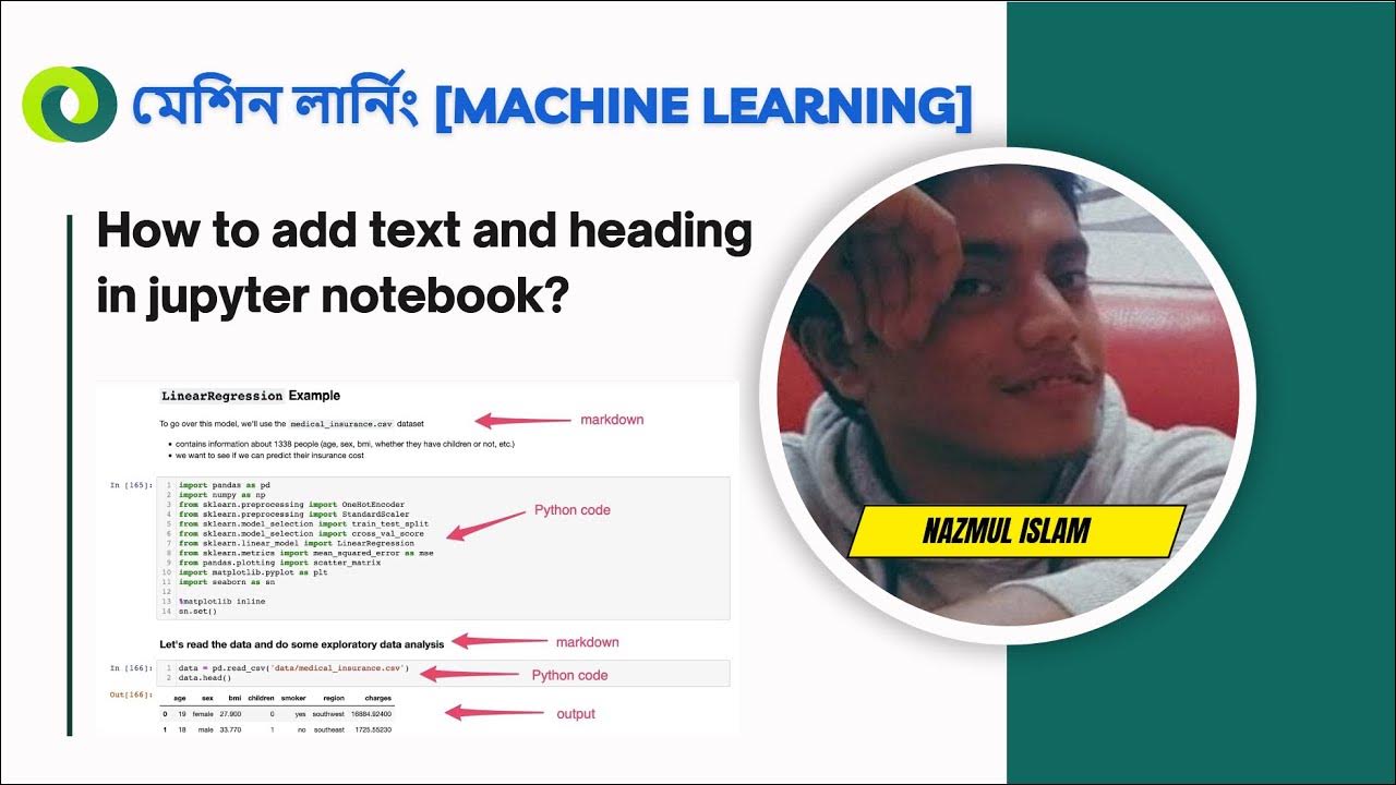 How To Add Text And Heading In Jupyter Notebook In Bangla Add Notes To Jupyteripython