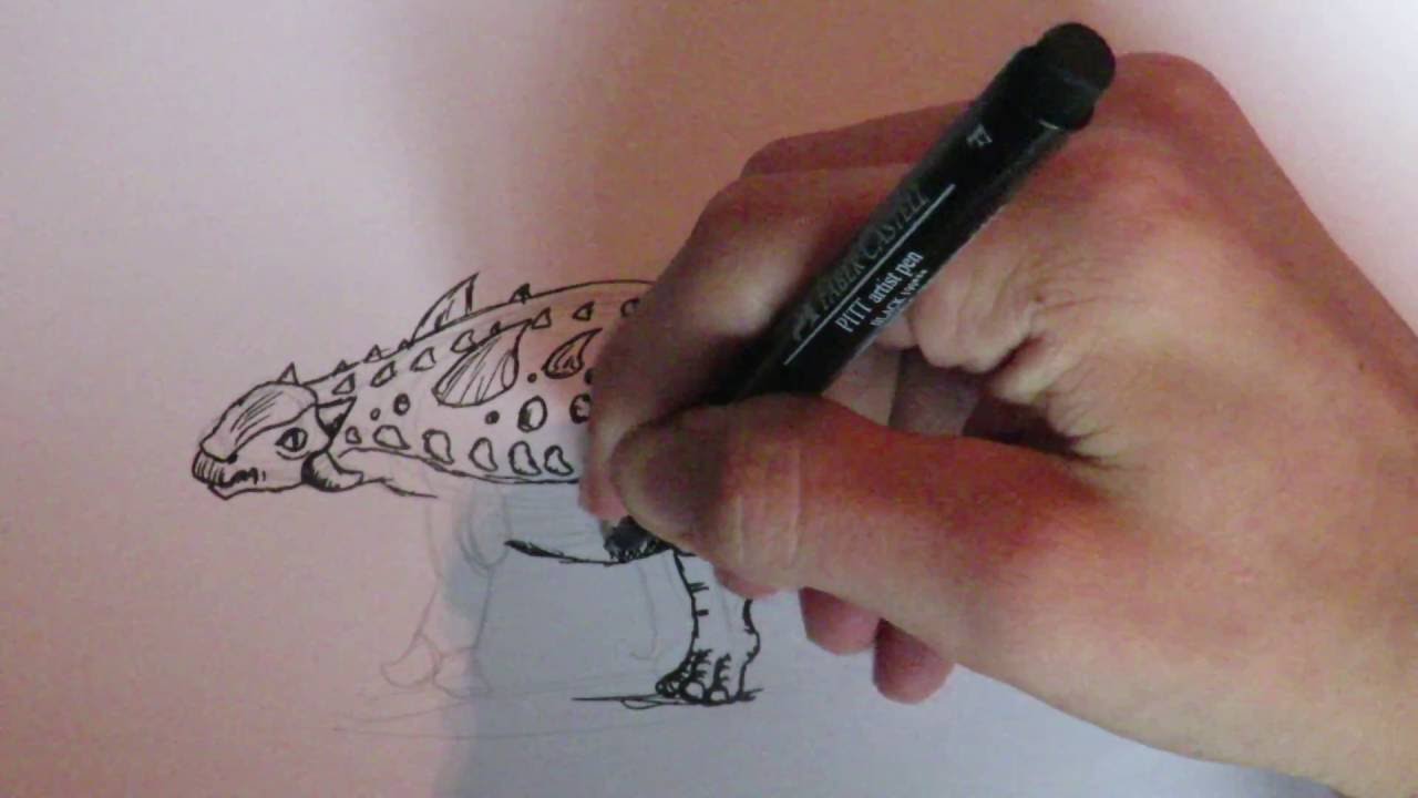 How to Draw Ankylosaurus, -Easy - YouTube