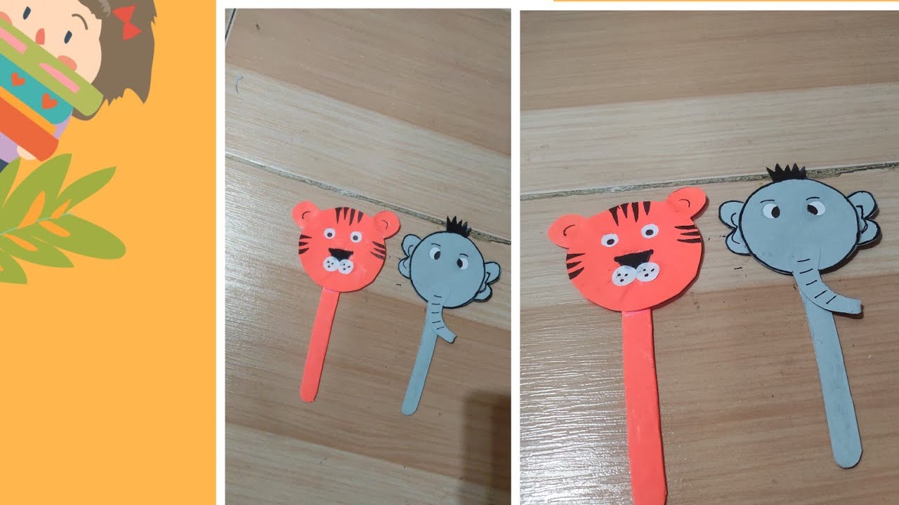 DIY Animal puppet making tutorial | Paper puppets | Popsicle stick ...