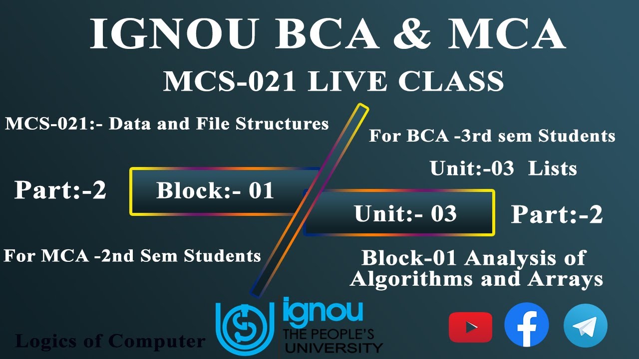 Ignou MCS 021 Unit 3:-List ) Online Session 2021 || mcs 021 ignou ...