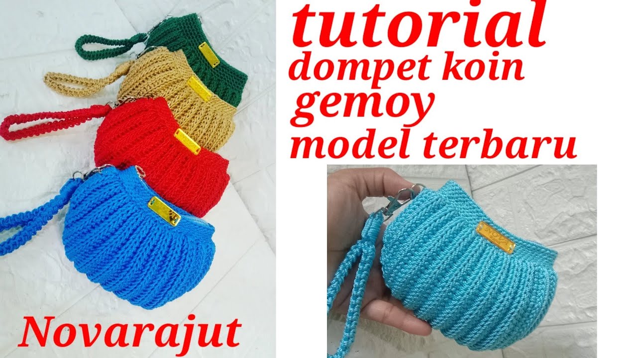 crochet II tutorial dompet koin rajut model terbaru /coin purse - YouTube