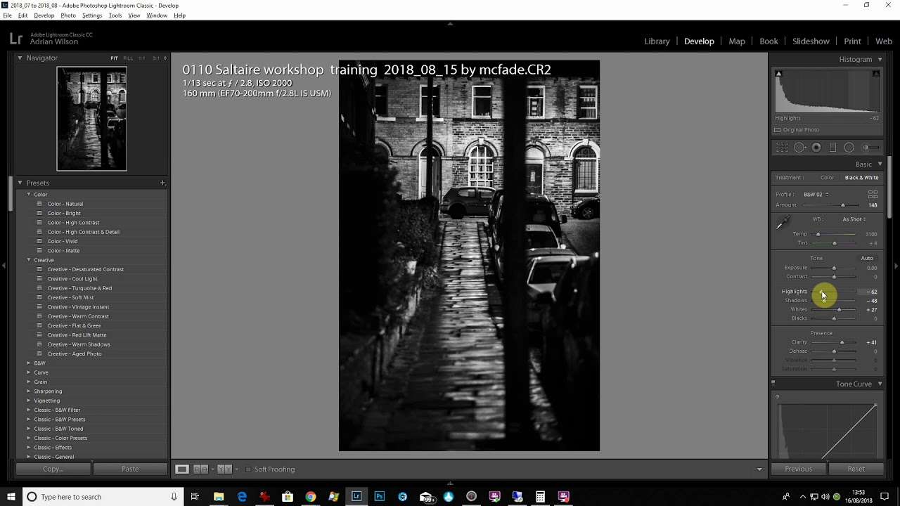 Super-Fast Film Noir photos in Lightroom - YouTube