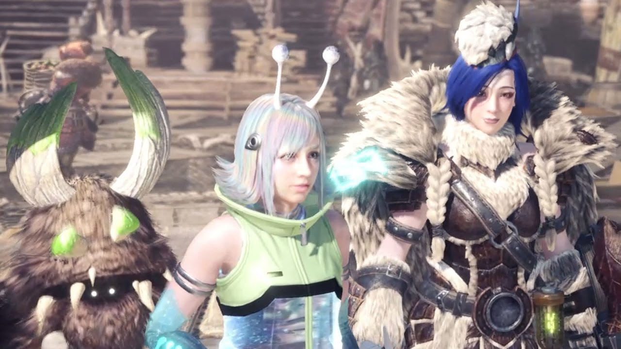 Monster Hunter World Iceborne: Hoarfrost Reach Cutscenes with Blue Hair ...