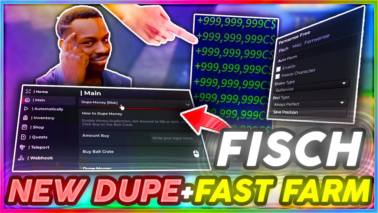 FISCH Script No Key 🦈 FAST Auto Farm, Auto Sell + DUPE *NEW*! Roblox ...