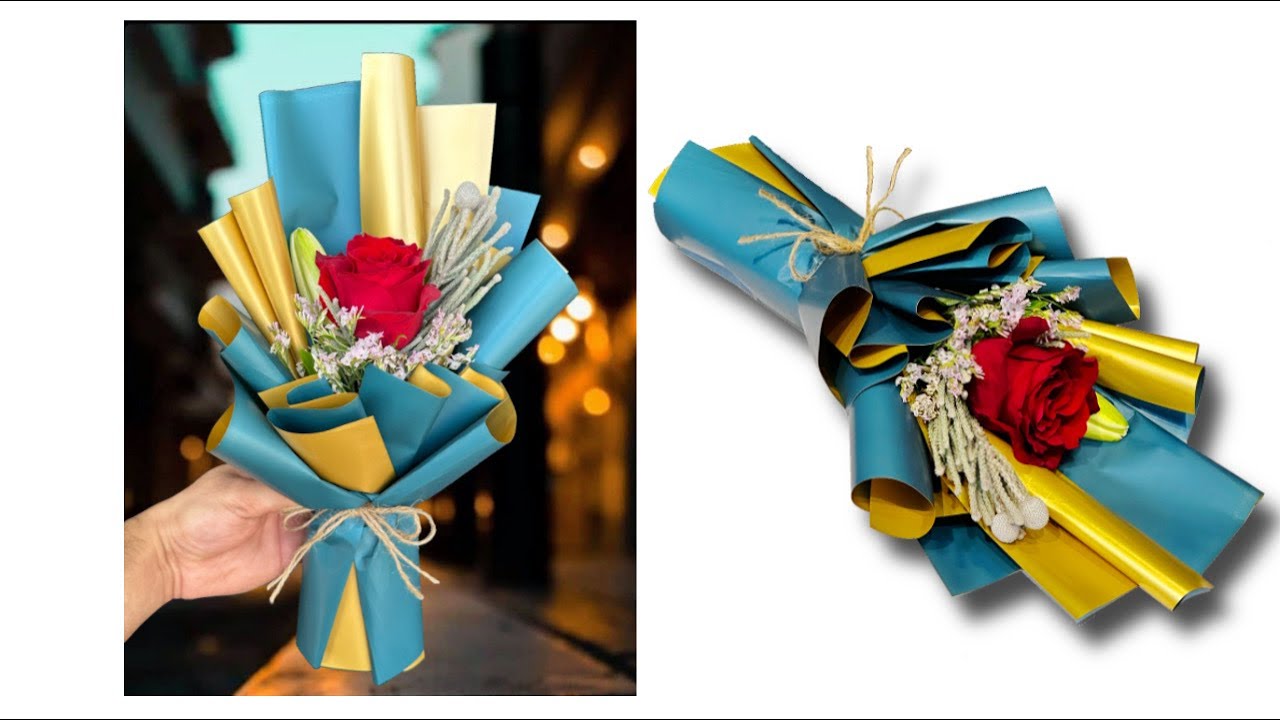 How To Wrap a Single Red Rose | Single Rose Wrapping Idea | Single Red ...