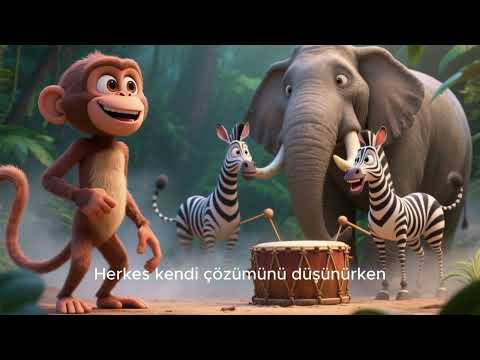 🥁 Maymun Bobi ve Hiç Susmayan Davul 🥁(Dostluğun ve Dinlemenin Hikâyesi)