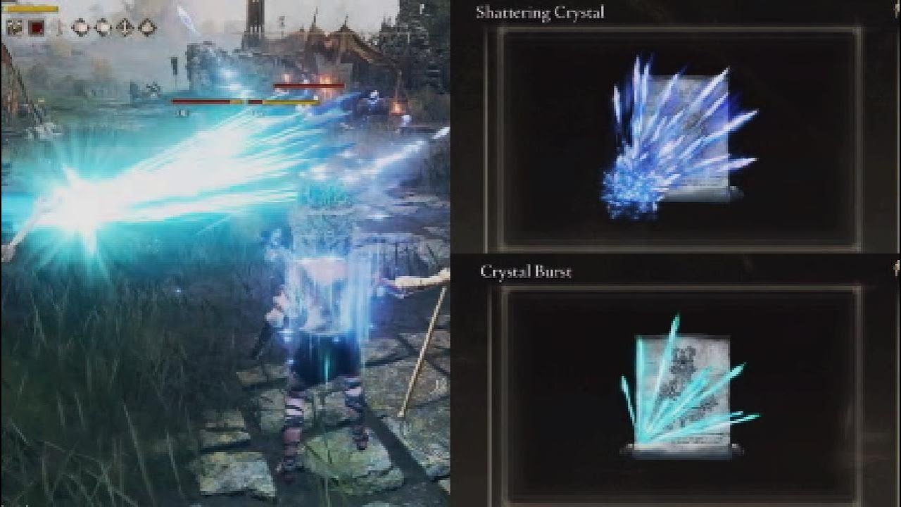Elden Ring Crystal Burst and Shattering Crystal Spell Comparison ...