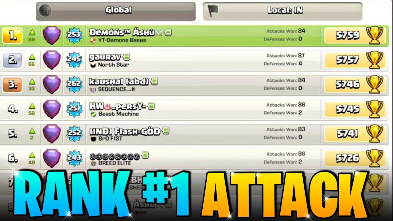 RANK #1 Player Attack Of Th15 | Best Th15 Legend League Attack Strategy ...