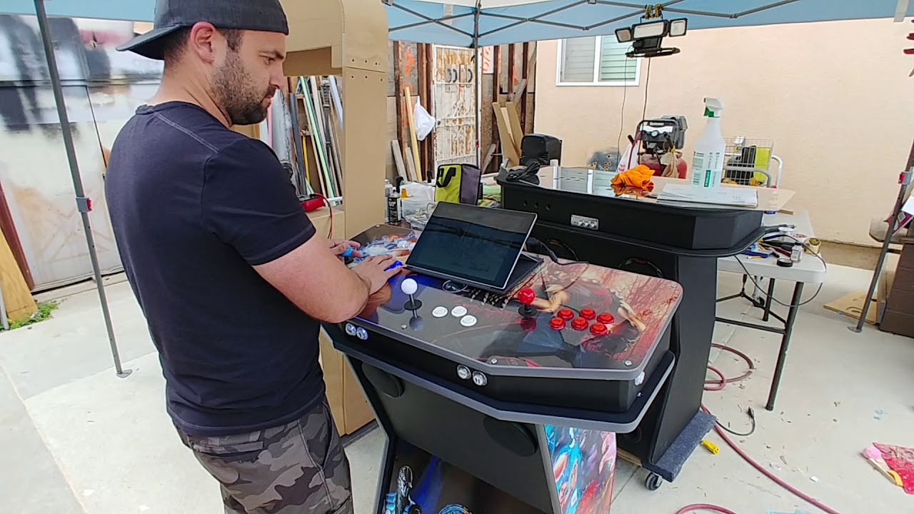 Custom built pedestal arcade with Big Box - YouTube