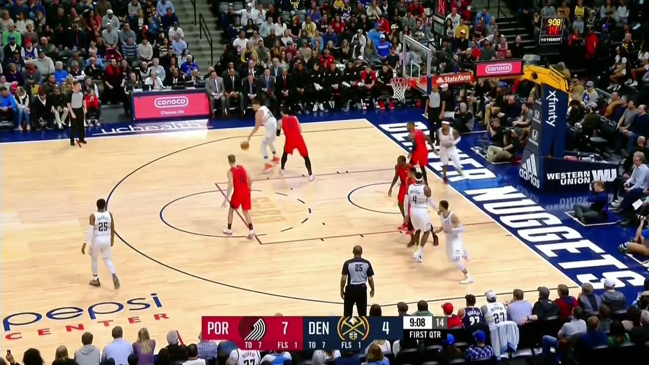 Jokic back down Nurkic - YouTube
