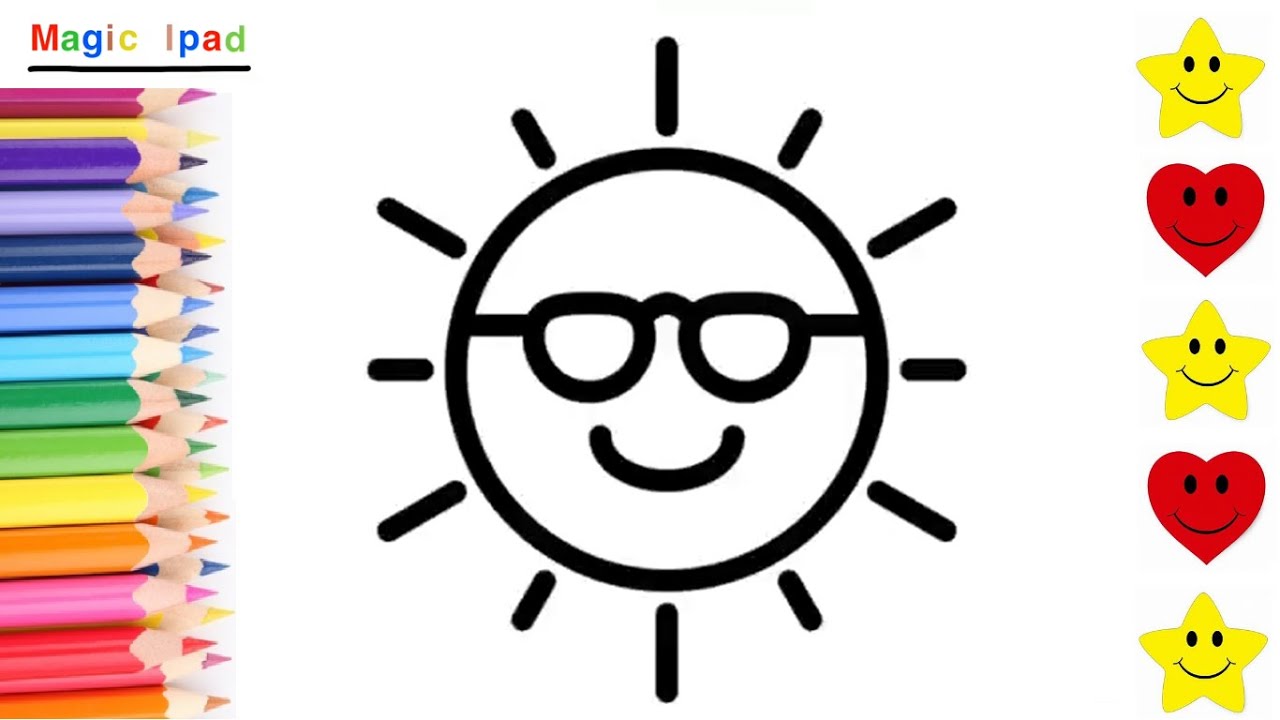 Como dibujar un SOL VERANIEGO | dibujos para niños 💓⭐ How to draw a ...