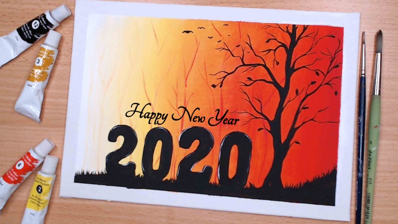 Daily challenge #80 New Years Eve Painting | Wow Art Serene satisfying ...