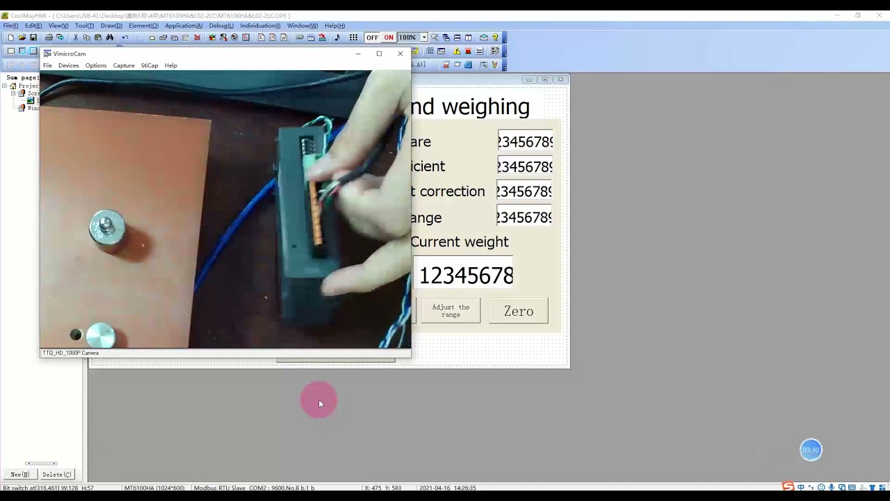 Demos of Coolmay HMI MT6100H Read Data of PLC Weight Module L02 2LC - YouTube