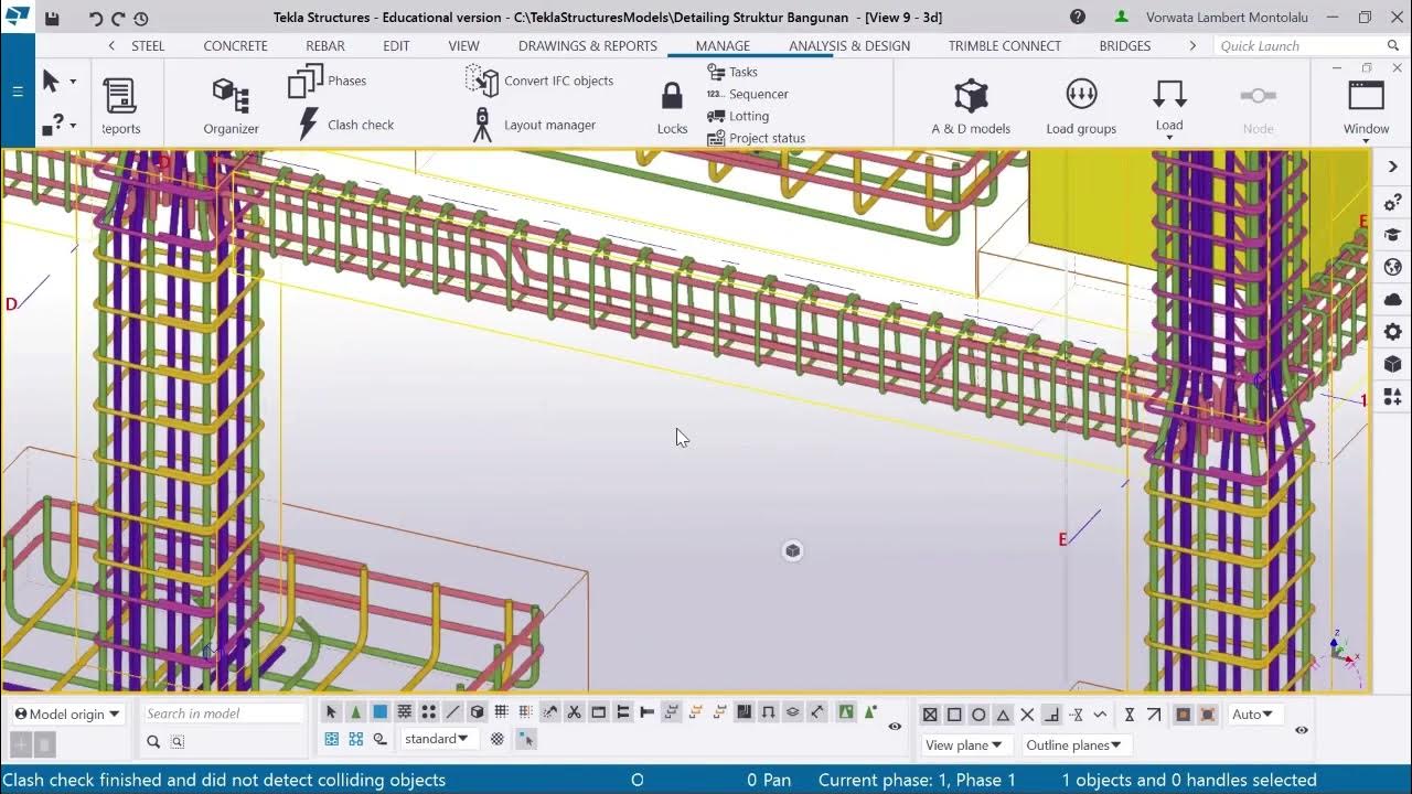 Clash Detection pada Detail Struktur Bangunan dengan Tekla Structures - YouTube