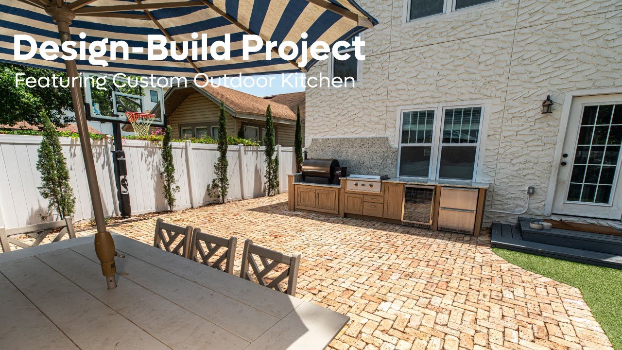 Outdoor Kitchen with Built-In Traeger Pellet Grill | Professional ...