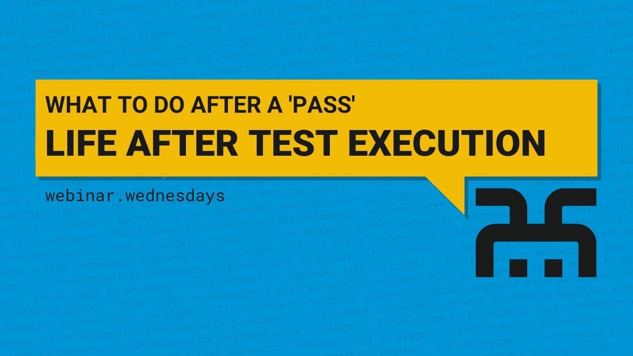 Life After Test Execution - What Do We Do After a 'Pass' with Go Bigger ...