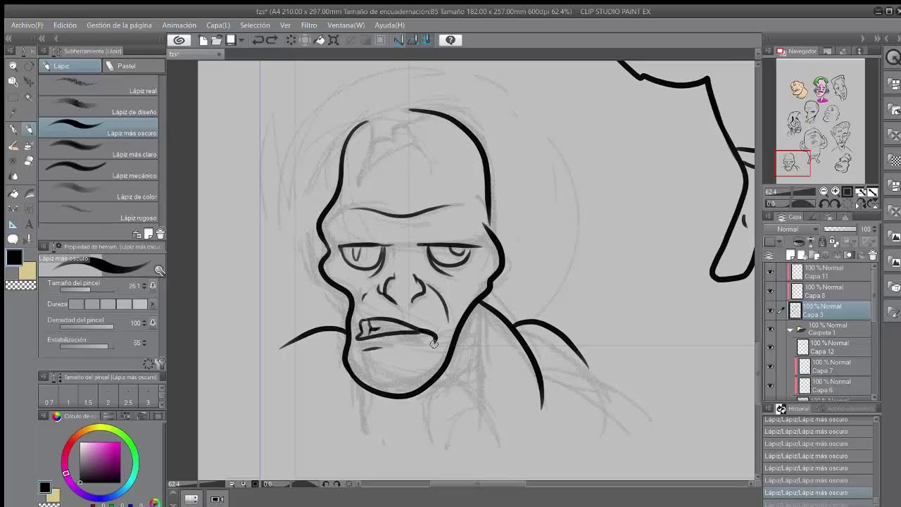 Cartoon sketching #2 - Inking - YouTube