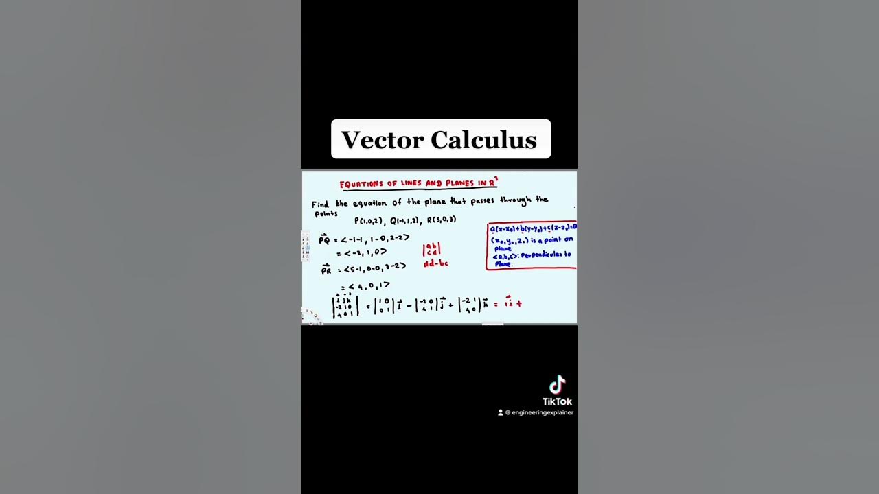 Equation of a Plane Passing Through 3 Three Points : Vector Calculus ...