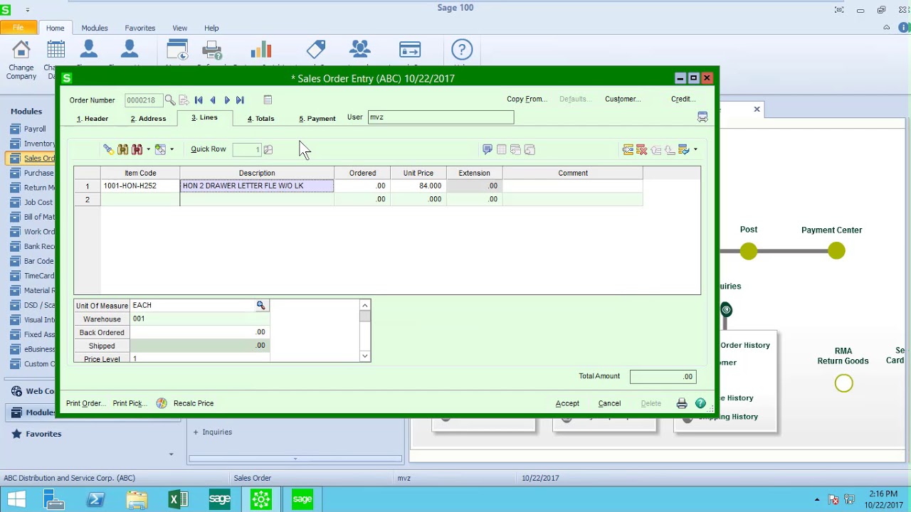 Sage 100c Sales Order Entry - YouTube