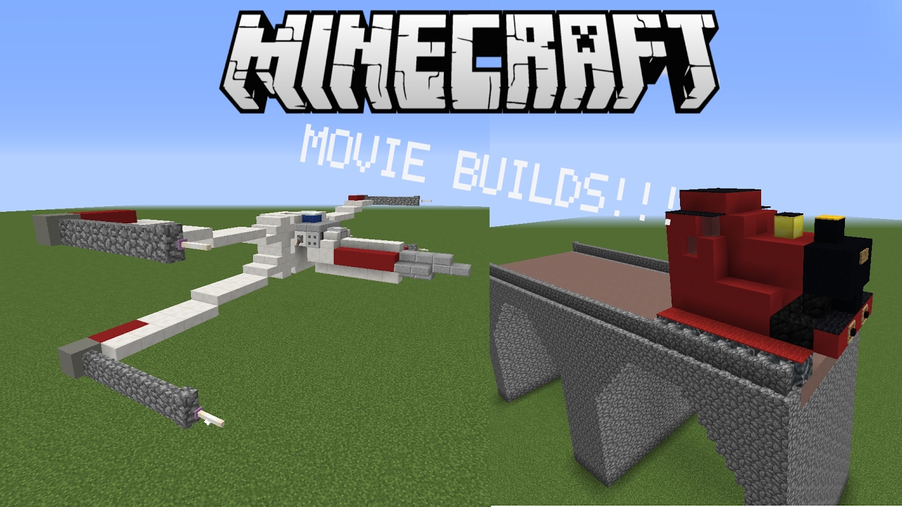 Movie Builds #1 (X-Wing, Hogwarts Express) | Minecraft - YouTube