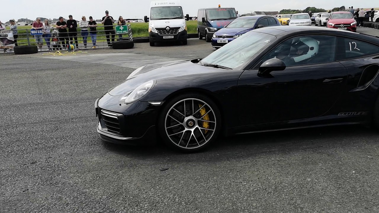 German Invasion Crail 23/06/19 Ecotune Porsche 911 Turbo S vs VW Golf R ...