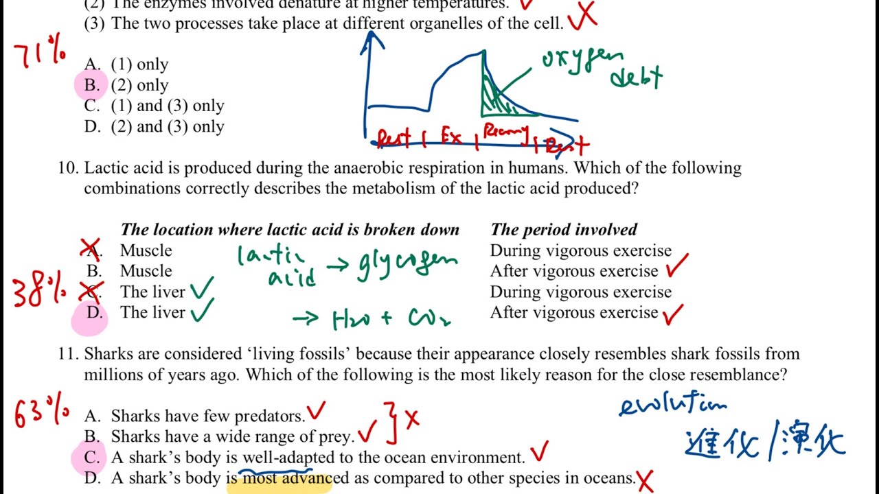 2024 DSE Biology MC Paper 1A Q11 (Evolution 進化/演化；Living fossils 活化石 ...