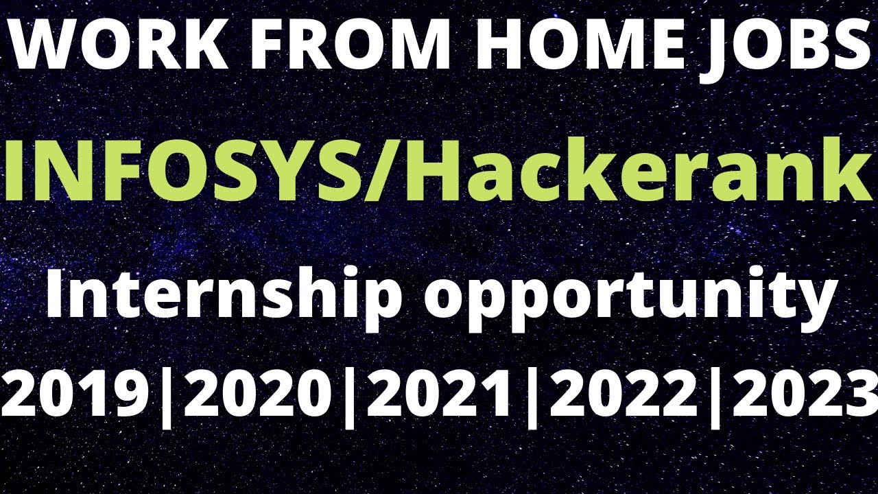 Work from home|Computer science engineering jobs| Infosys recruitment 2021 | Hackerrank ...