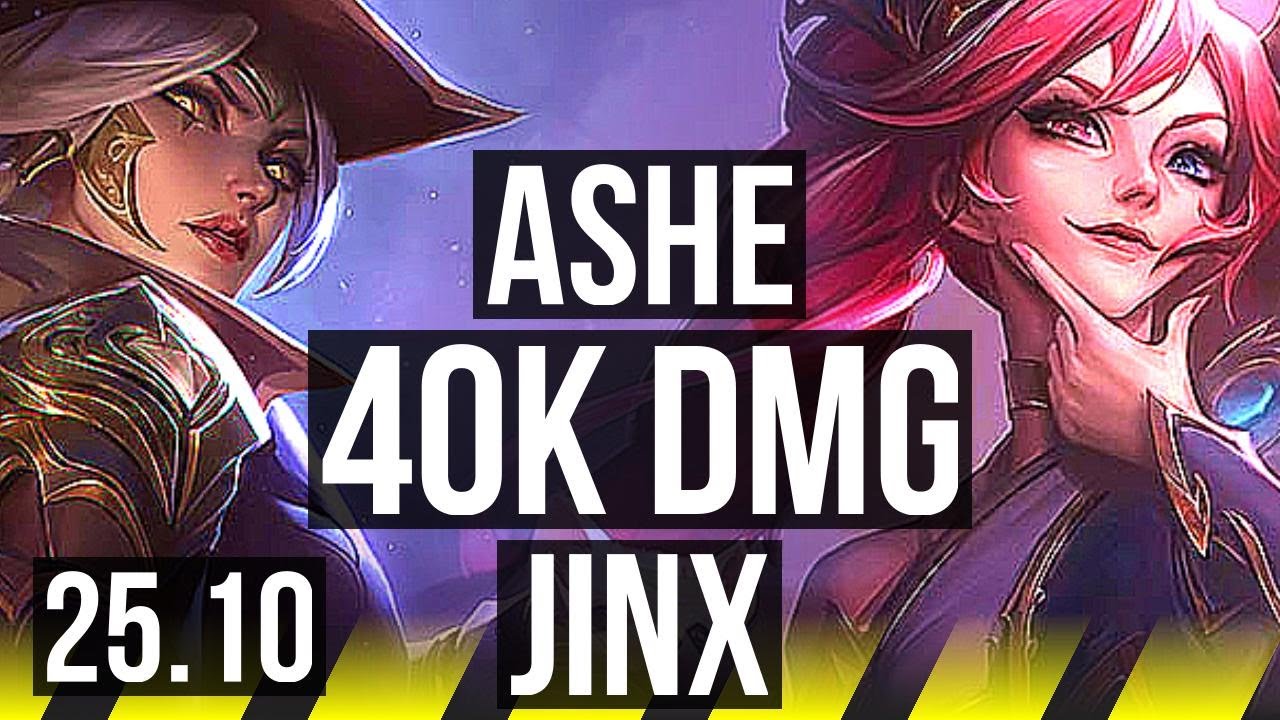ASHE & Seraphine vs JINX & Lulu (ADC) | 40k DMG, Dominating | KR ...
