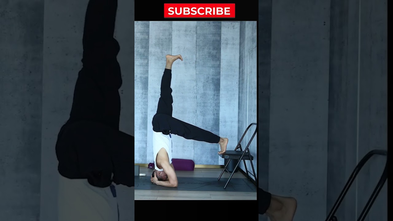advance chair yoga |Headstand yoga | Headstand with chair | Headstand ...