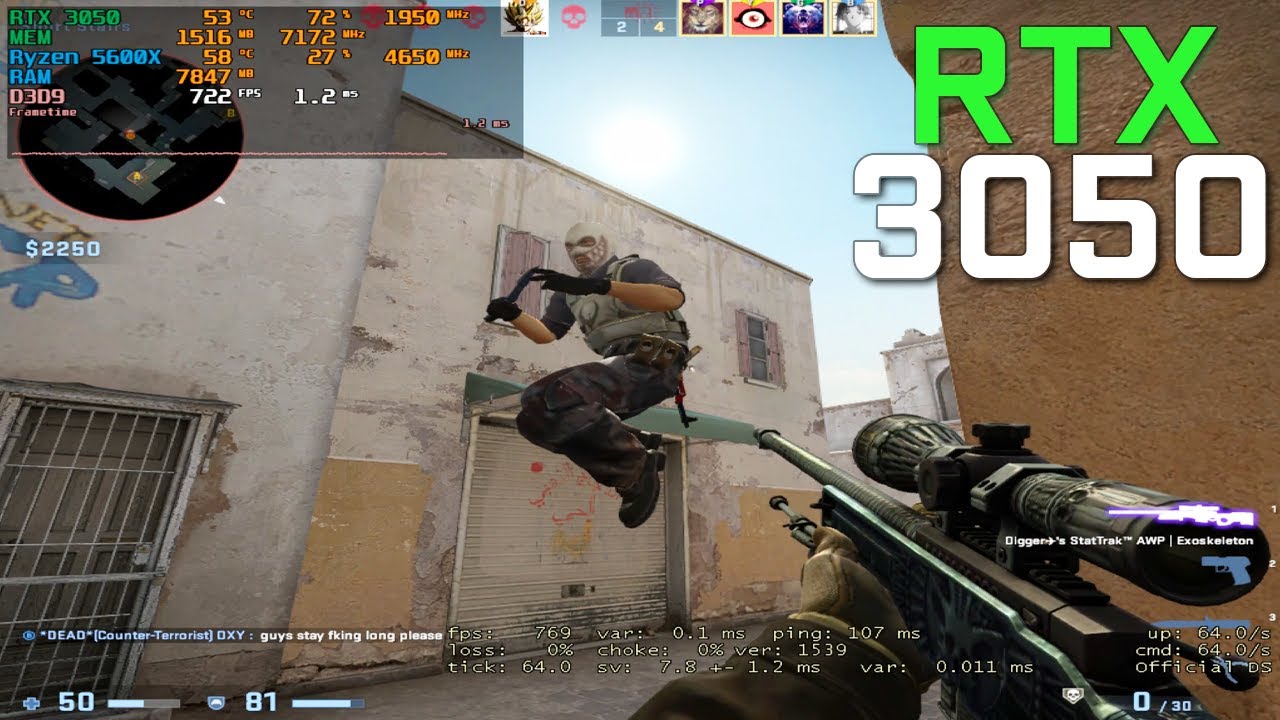CS:GO | RTX 3050 - Ryzen 5600X | 1024x768 Low Settings - YouTube