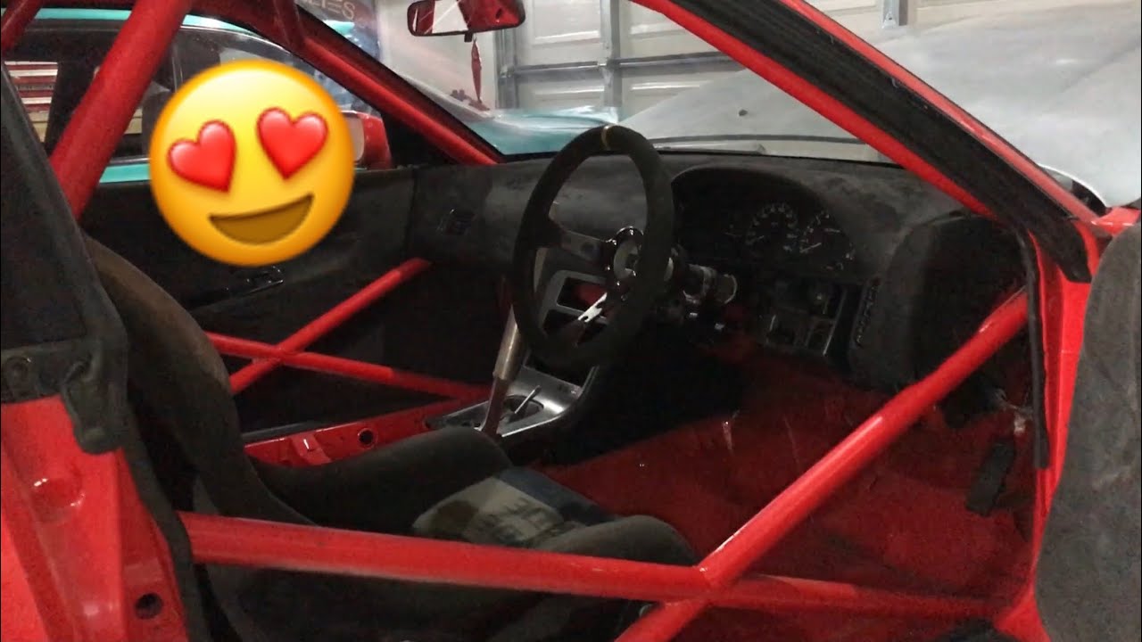 COMPLETE INTERIOR IN MY CAGED DRIFT CAR! - YouTube