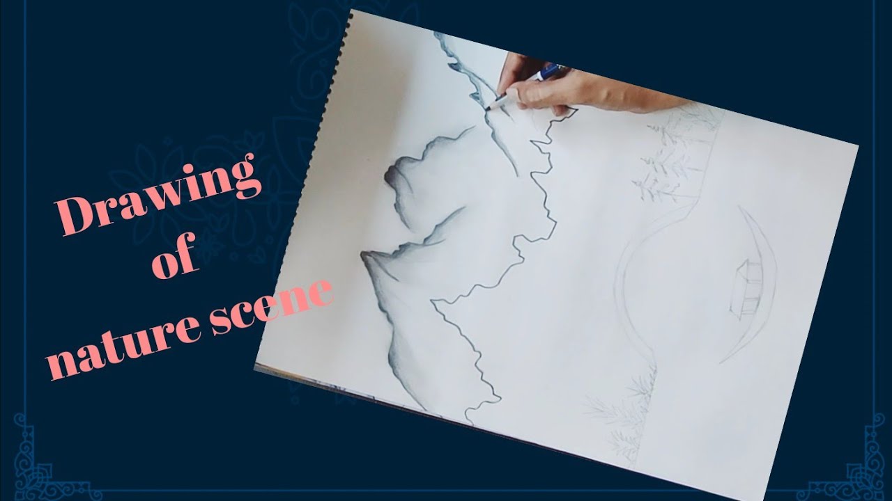 how to draw nature scene/nature scene drawing/learn nature scene ...